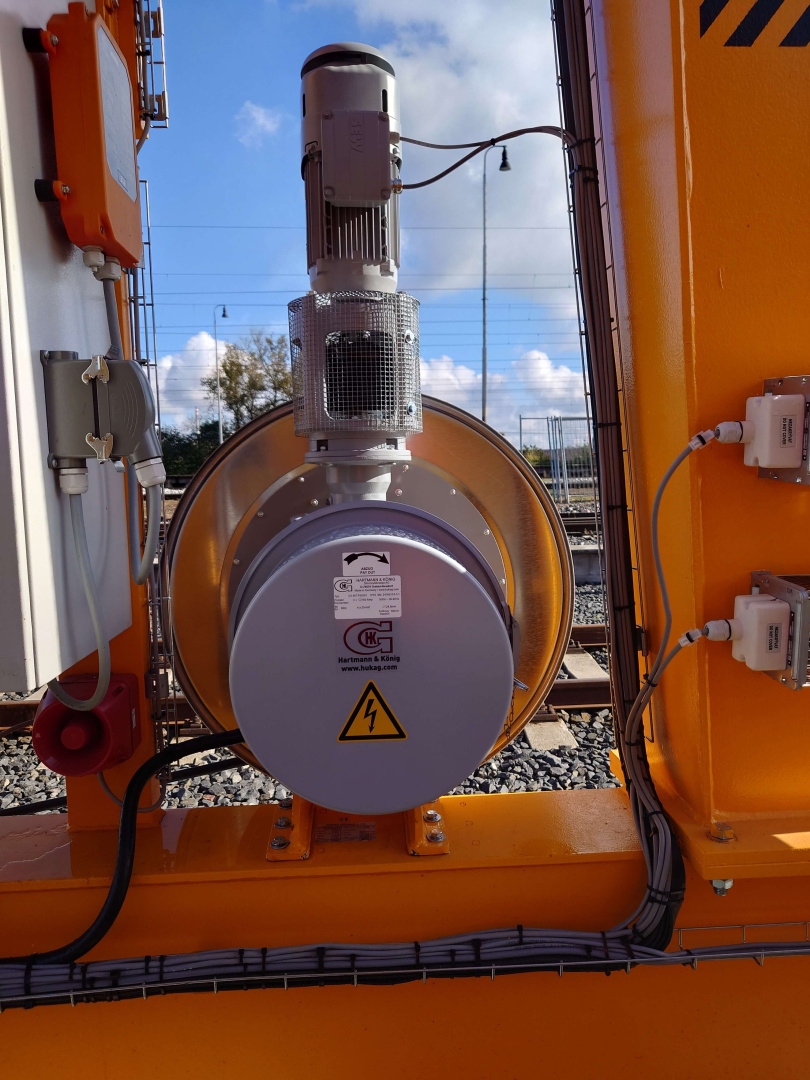 Motorized cable reel for energy supply a gantry crane | SLT components ...